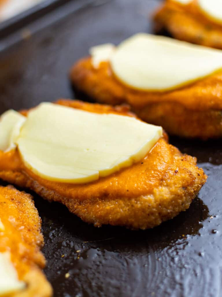 The Best Crispy Chicken Parmesan (Oven Baked) - Ambitious Foodie