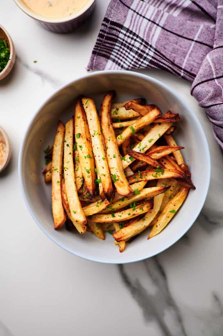 How To Make Crispy Air Fryer Frozen French Fries - Ambitious Foodie