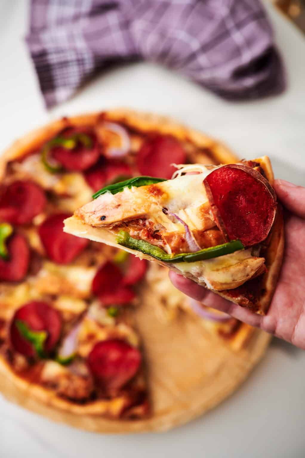Easy Healthy High Protein Pizza (30+ grams Protein) - Ambitious Foodie
